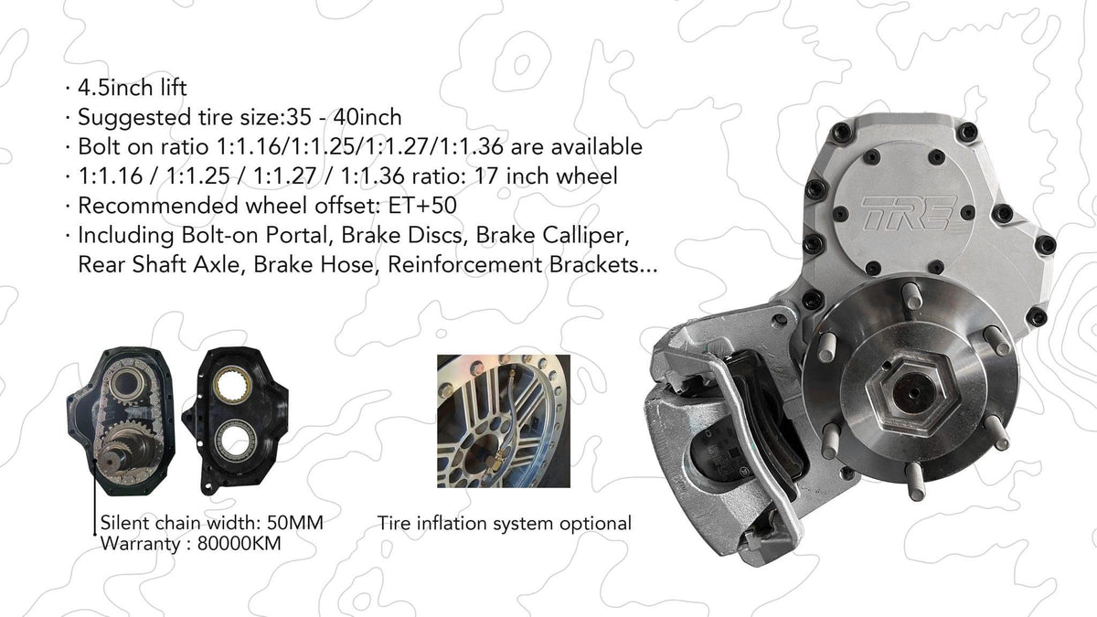 Bolt On Portal Axle – Zepka Customs / TRE4X4 USA