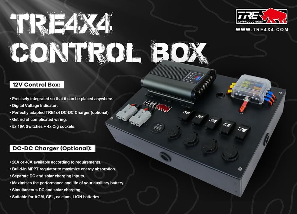 12v control box with dc-dc 40a or 20a charger – Zepka Customs / TRE4X4 USA